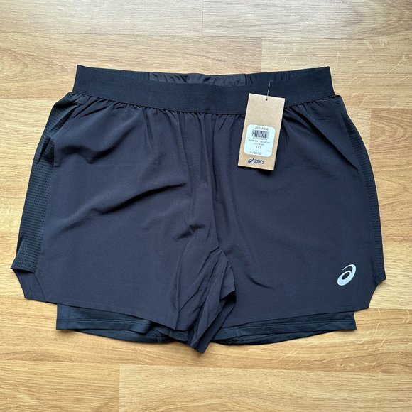 Asics | Shorts | New Asics Road 2n 5in Short Black Mens Large | Poshmark